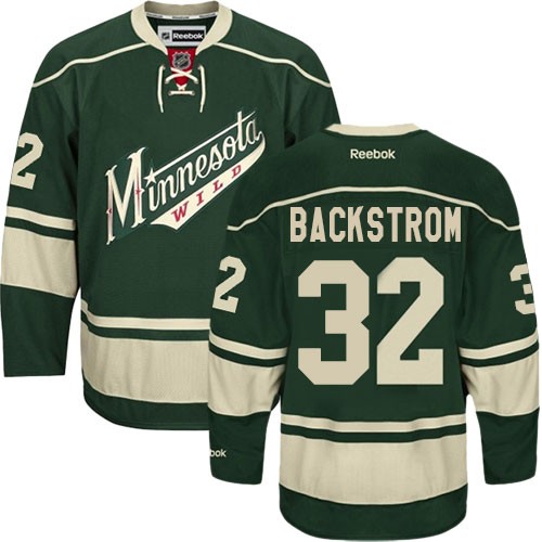 Men's Reebok Minnesota Wild 32 Niklas Backstrom Green Third Jersey ...